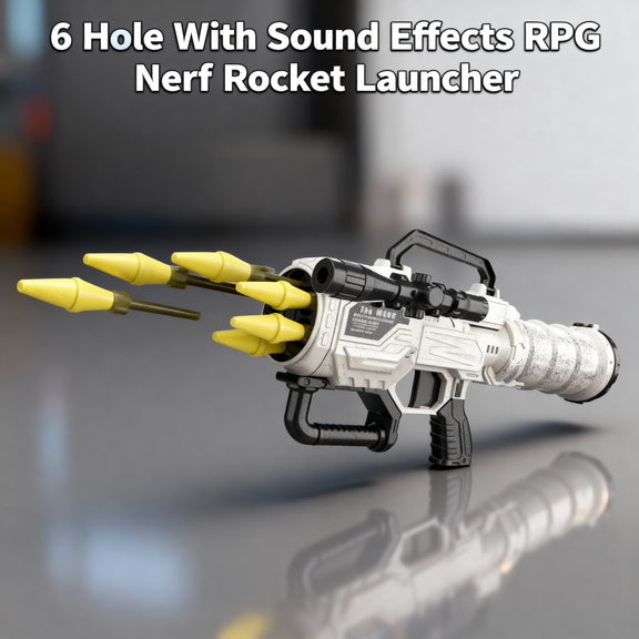 RPG Nerf Rocket Launcher - 6 Shot with Sound Effects – rnguk